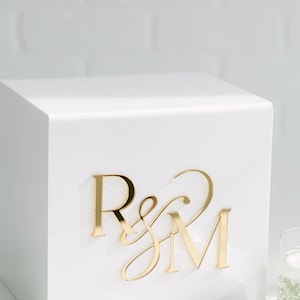 Acrylic Card Box With Lock and Key | Personalized Raised Text Card Box ...