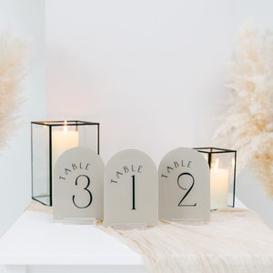 Acrylic Arched Table Numbers With Raised Text | Wedding Table Numbers ...