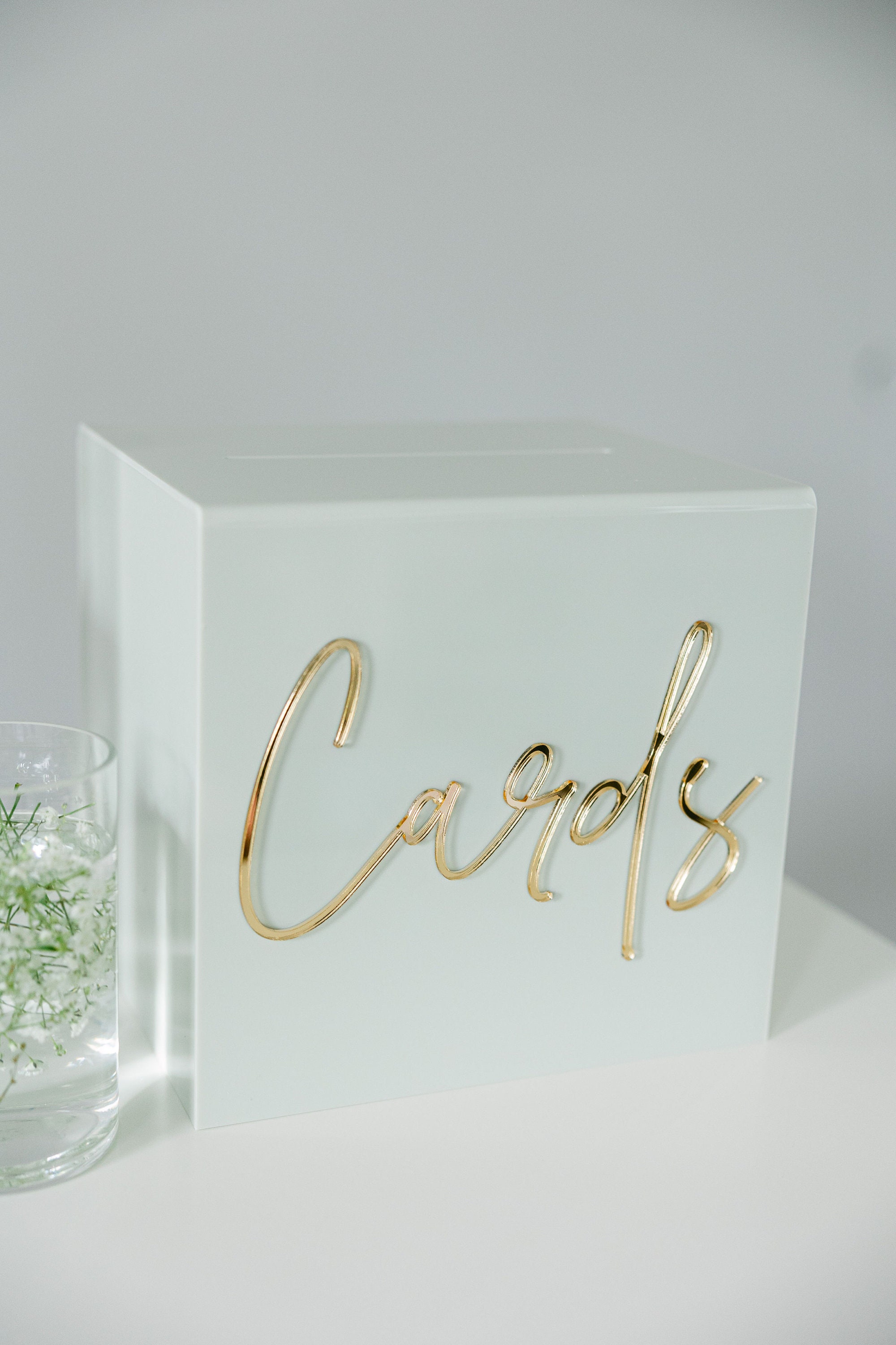 Acrylic Card Box With Lock + Key | Personalized Raised Text Card Box ...