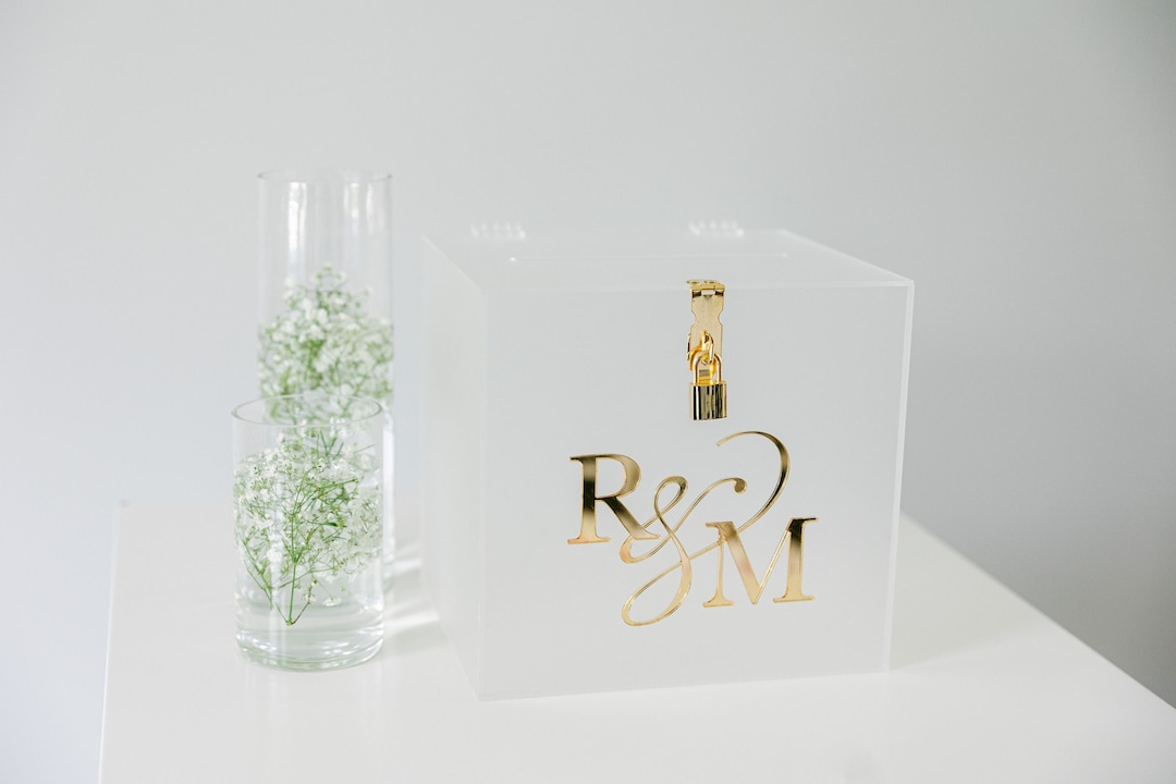 Frosted Acrylic Card Box I Personalized Raised Text Card Box | 3D Pop ...