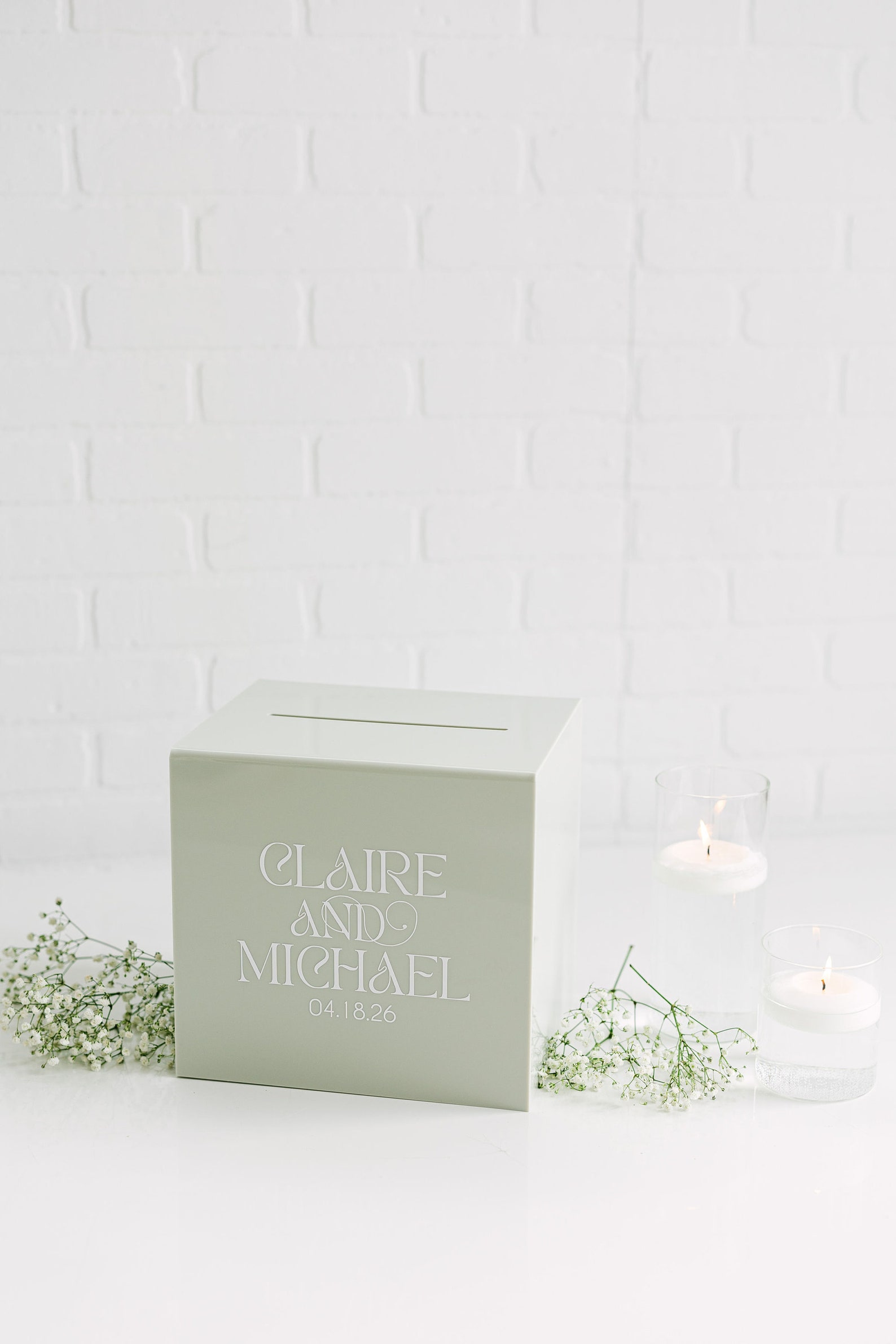 Acrylic Card Box With Lock + Key | Personalized Raised Text Card Box ...