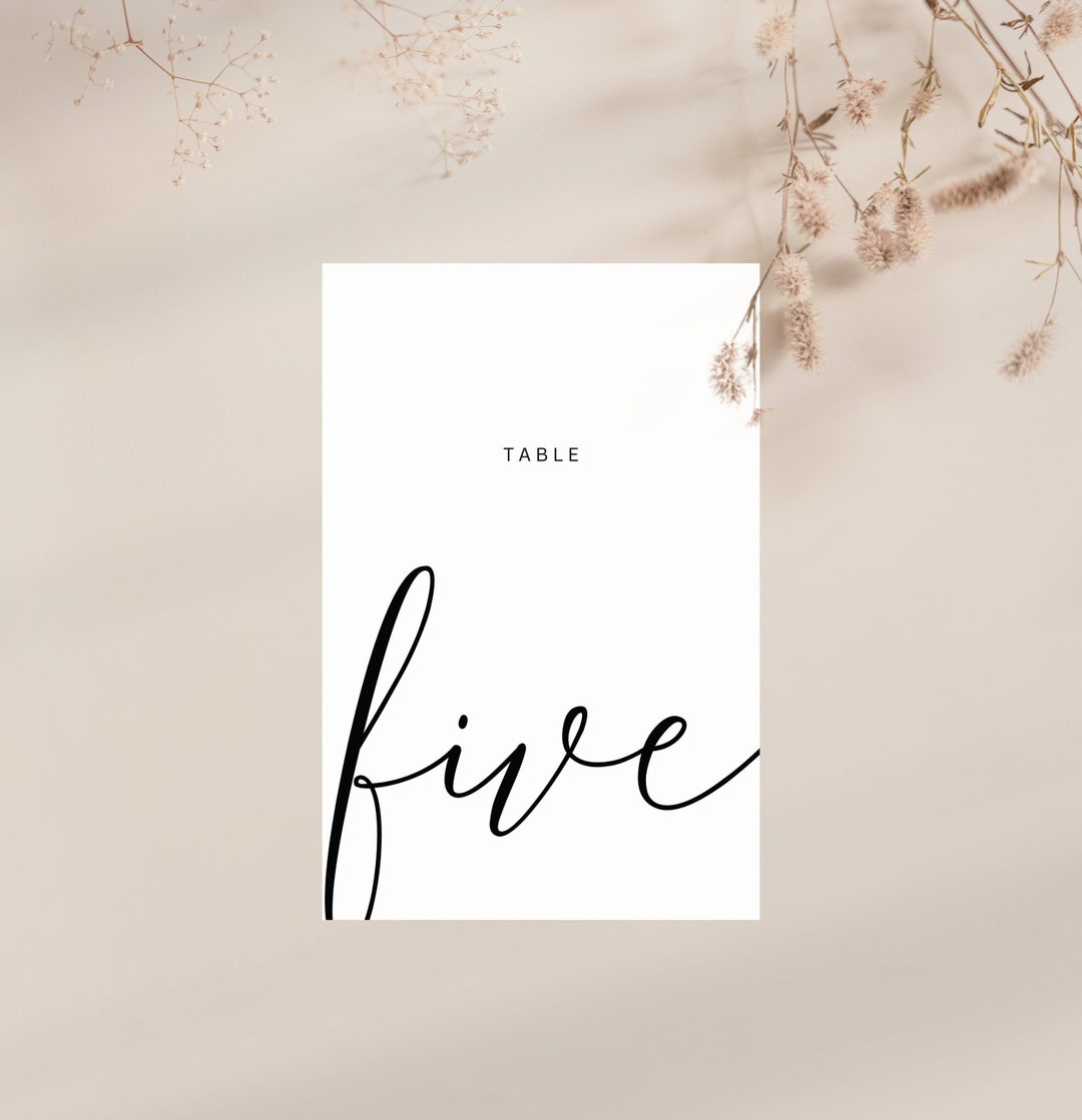 Digital Download Table Numbers Editable Wedding Table Numbers Template ...