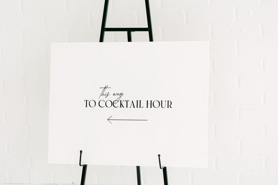 Cocktail Hour Sign With Raised Text | Large Acrylic Bar Sign | Custom ...