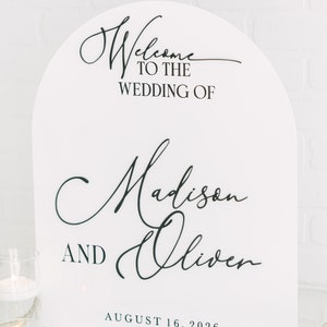 Arch Welcome Sign With Raised Text | Large Arched Acrylic Sign | Custom ...