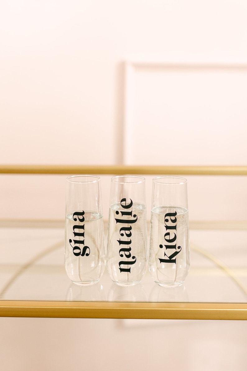 Personalized Stemless Champagne Flute | Stemless Champagne Glasses ...