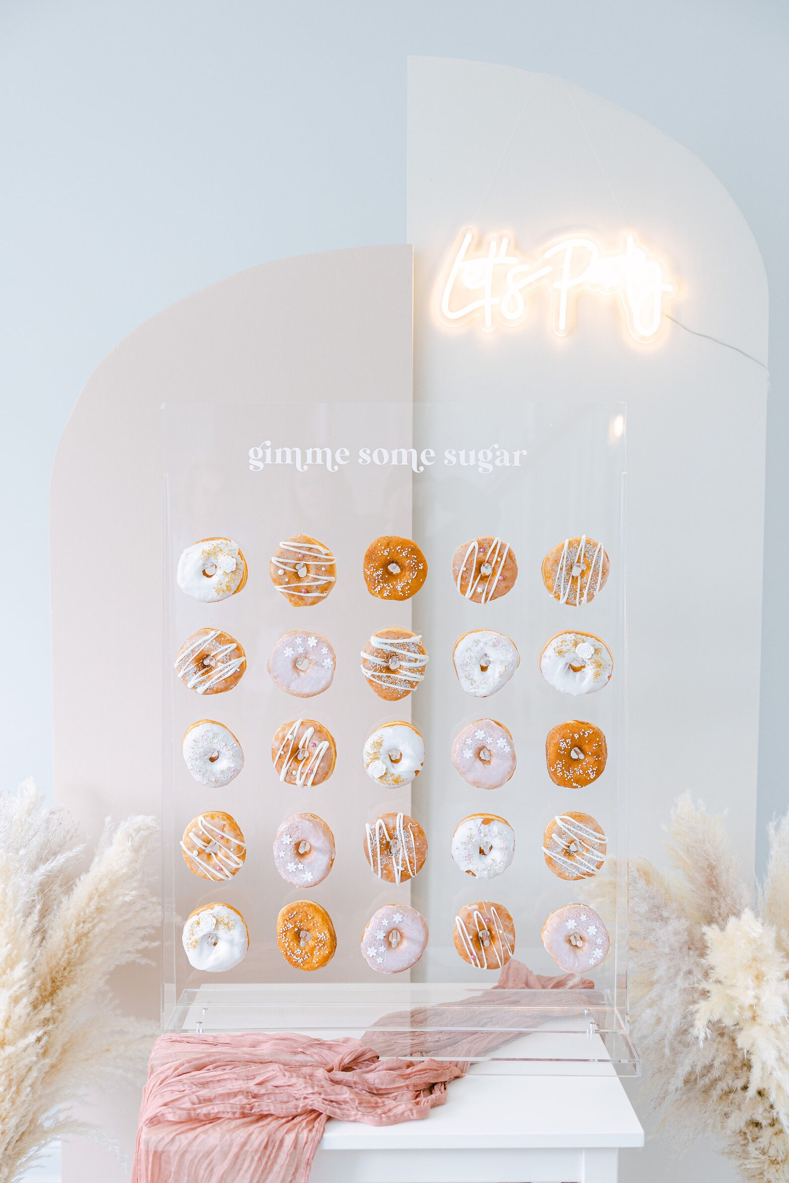 2 in 1 Champagne & Donut Wall | Custom Acrylic Champagne Wall | Custom ...