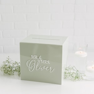 Acrylic Card Box With Lock + Key | Personalized Raised Text Card Box ...