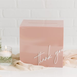 Acrylic Card Box With Lock + Key | Personalized Raised Text Card Box ...