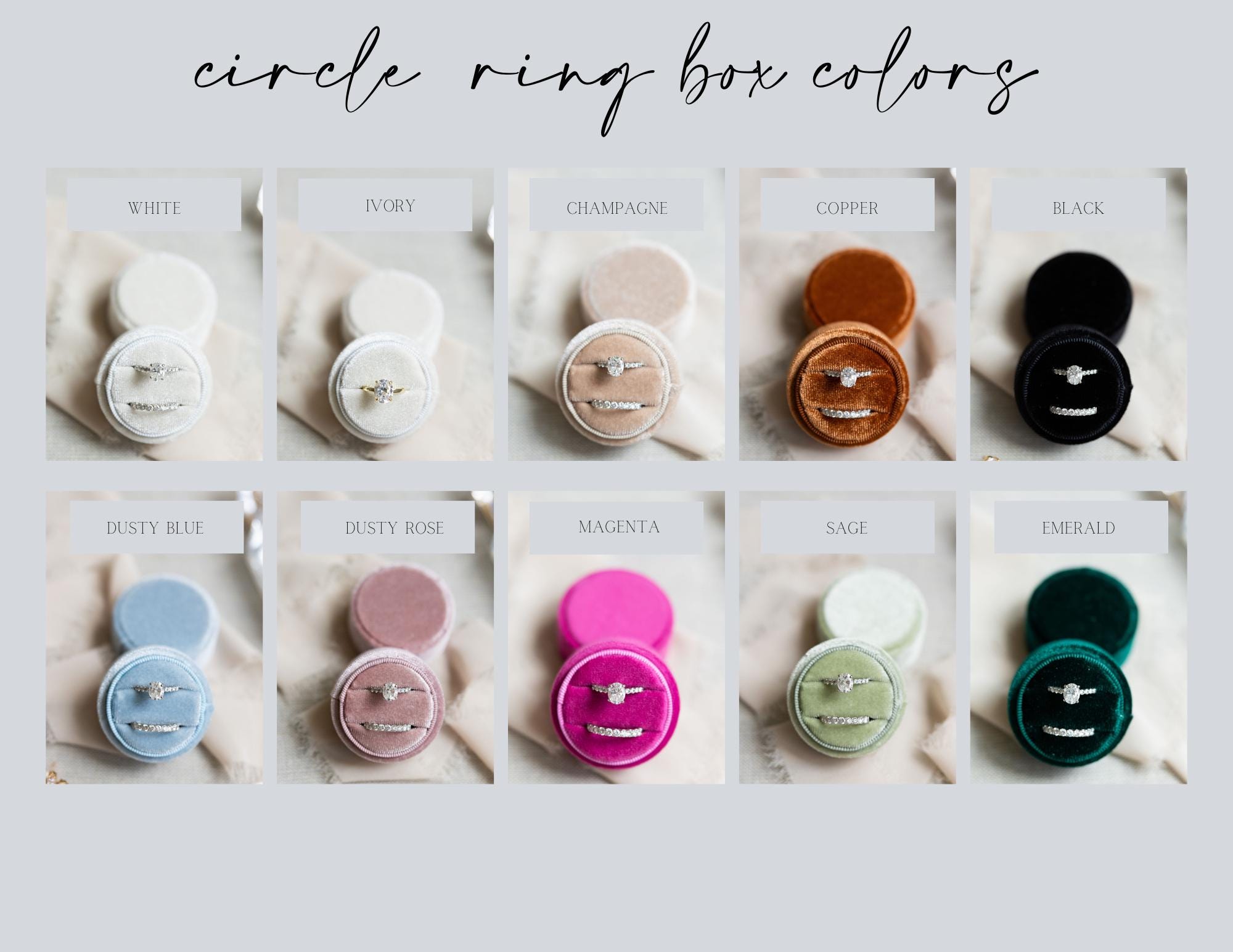 Circle Velvet Ring Box | Custom Wedding Ring Box | Engagement Ring Box ...