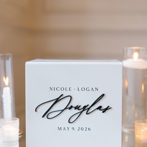 Acrylic Card Box With Lock and Key | Personalized Raised Text Card Box ...
