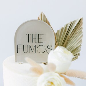 Painted Acrylic Arched Cake Topper Personalized Wedding - Etsy