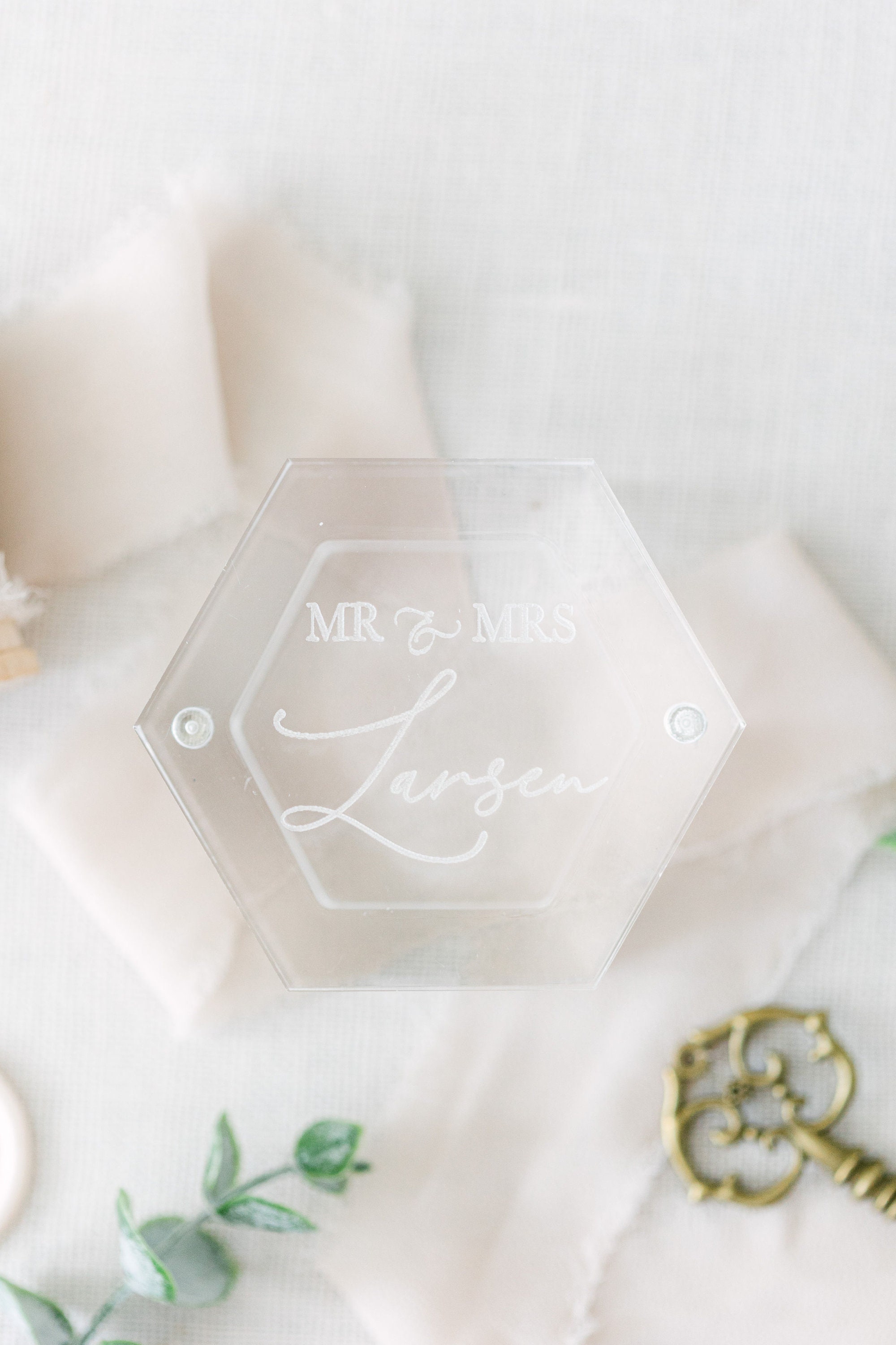 Engraved Acrylic Ring Box | Personalized Wedding Ring Box | Hexagon ...