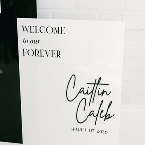 Black and White Welcome Signs With Raised Text | Extra Large Stacked ...