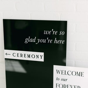 Black and White Welcome Signs With Raised Text | Extra Large Stacked ...