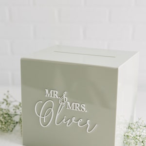 Acrylic Card Box With Lock + Key | Personalized Raised Text Card Box ...