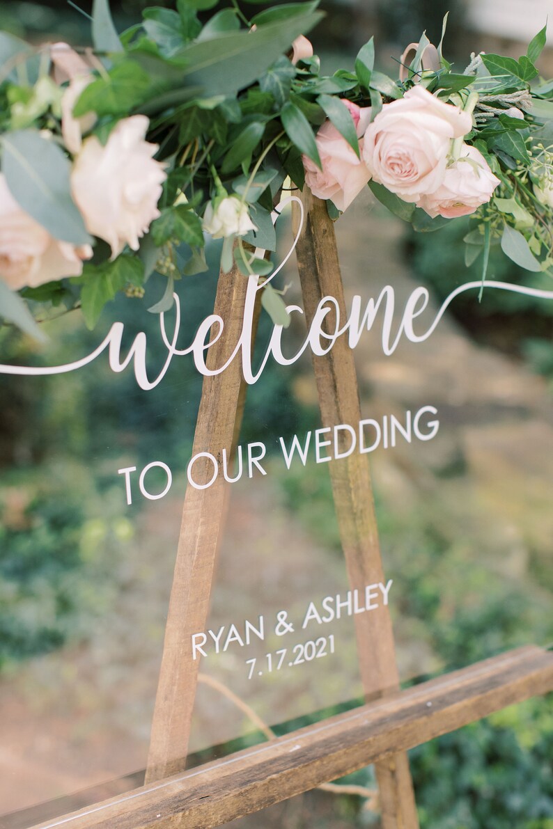 Clear Acrylic Welcome Sign Wedding Welcome Sign Custom Welcome Sign ...