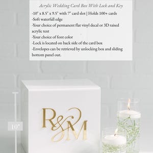 Acrylic Card Box With Lock and Key | Personalized Raised Text Card Box ...