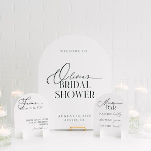 Bridal Shower Sign With Raised Text | Large Arched Acrylic Sign ...