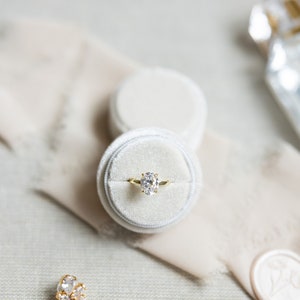 Circle Velvet Ring Box | Custom Wedding Ring Box | Engagement Ring Box ...