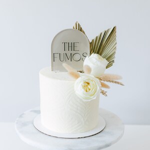 Painted Acrylic Arched Cake Topper Personalized Wedding - Etsy