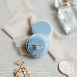 Circle Velvet Ring Box | Custom Wedding Ring Box | Engagement Ring Box ...