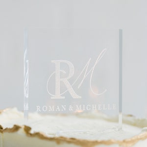 Engraved Clear Acrylic Cake Topper | Personalized Arched Wedding Cake ...