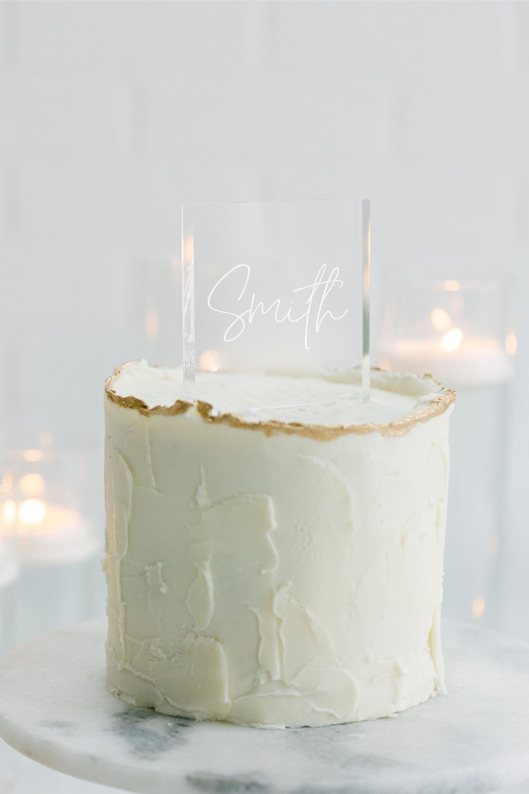 Acrylic Cake Topper With Raised Text | Personalized Wedding Cake Topper ...