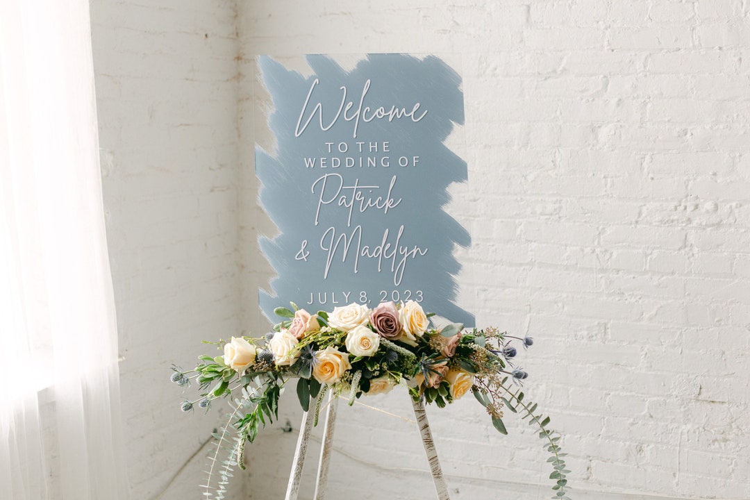 Painted Welcome Sign With Raised Text | Large Acrylic Sign | Custom ...