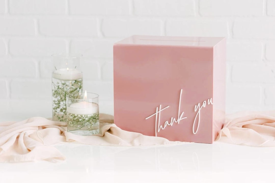 Acrylic Card Box With Lock + Key | Personalized Raised Text Card Box ...