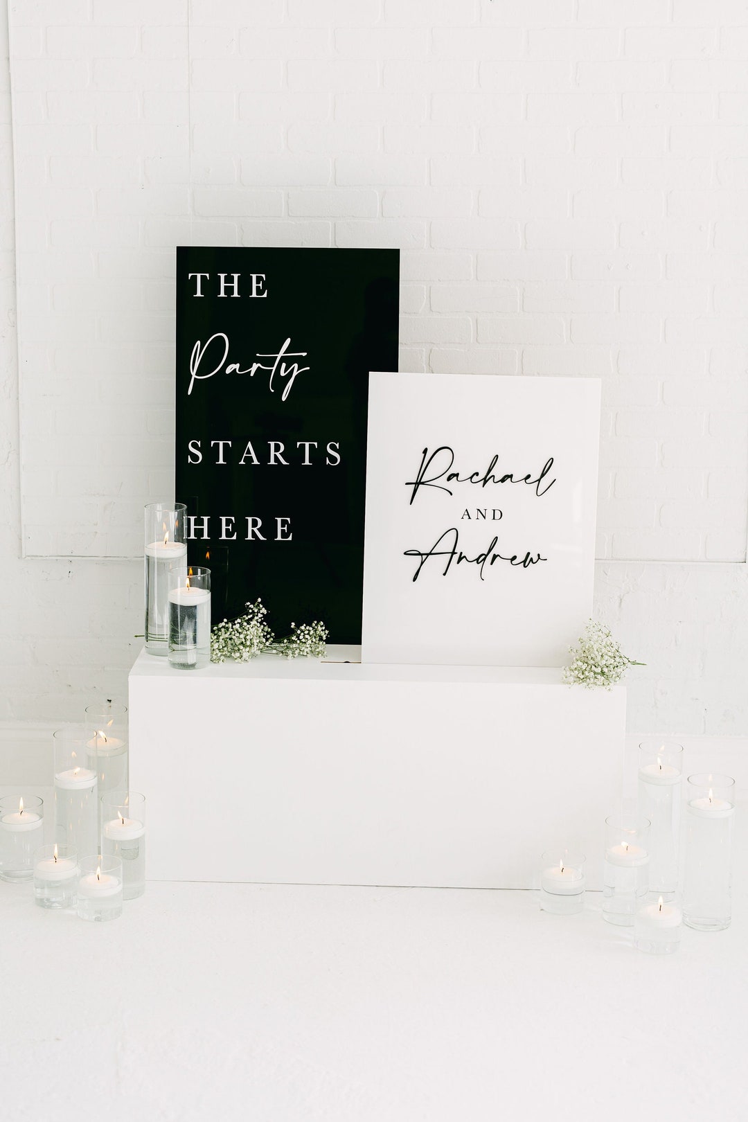 Black and White Welcome Signs With Raised Text | Extra Large Stacked ...