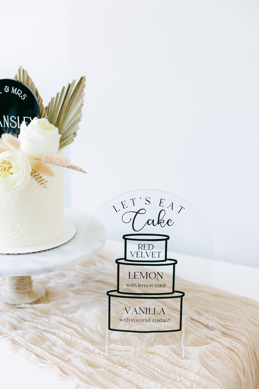 Wedding Cake Sign | Small Arched Acrylic Sign | Wedding Cake Sign ...