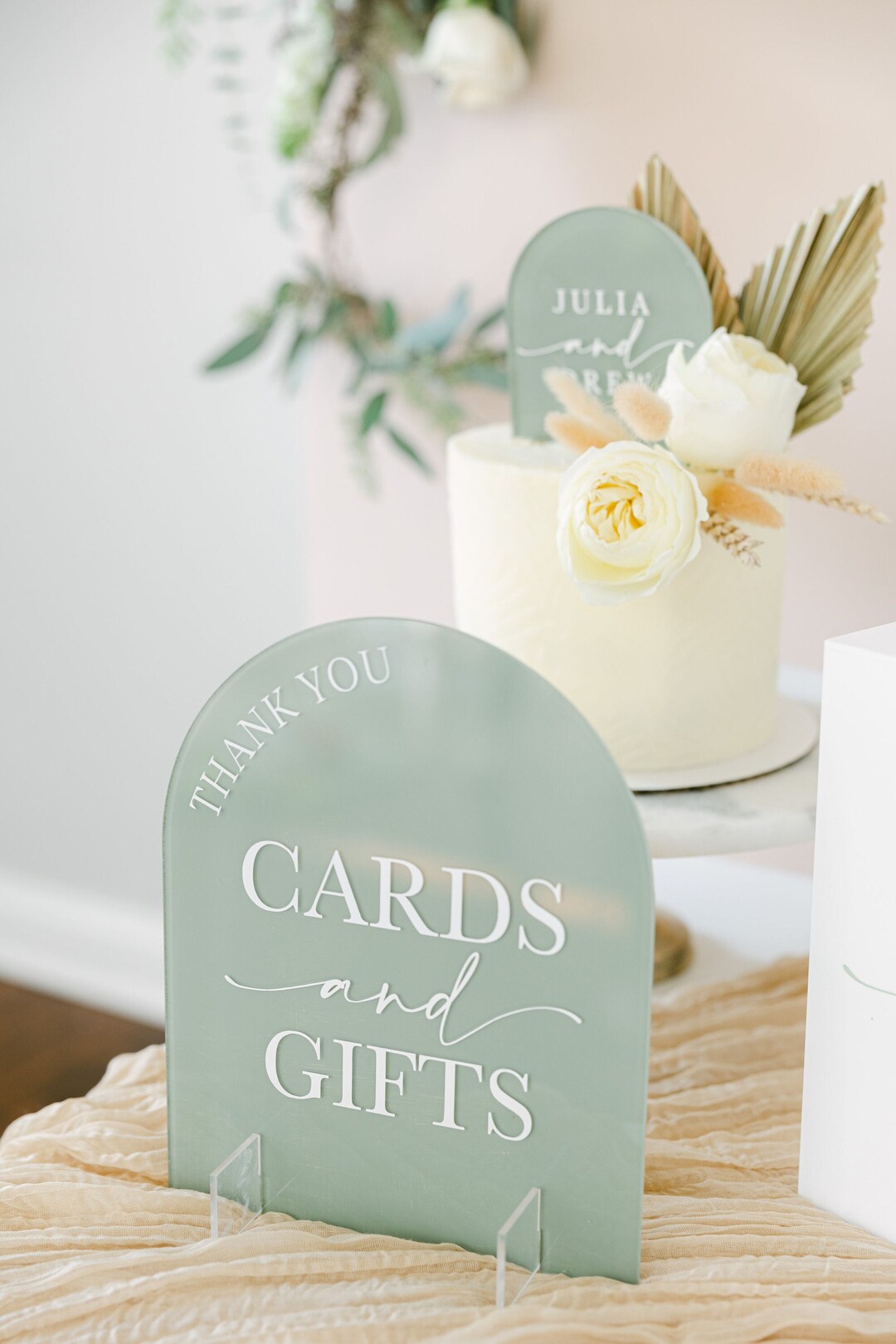Cards and Gifts Sign With Raised Text | Small Arched Acrylic Sign ...