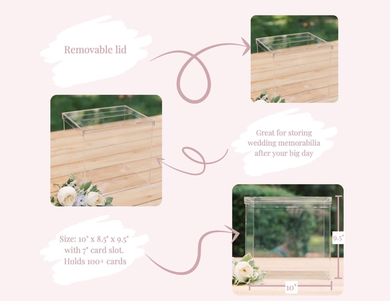 Personalized Wedding Card Box Acrylic Card Box Wedding - Etsy