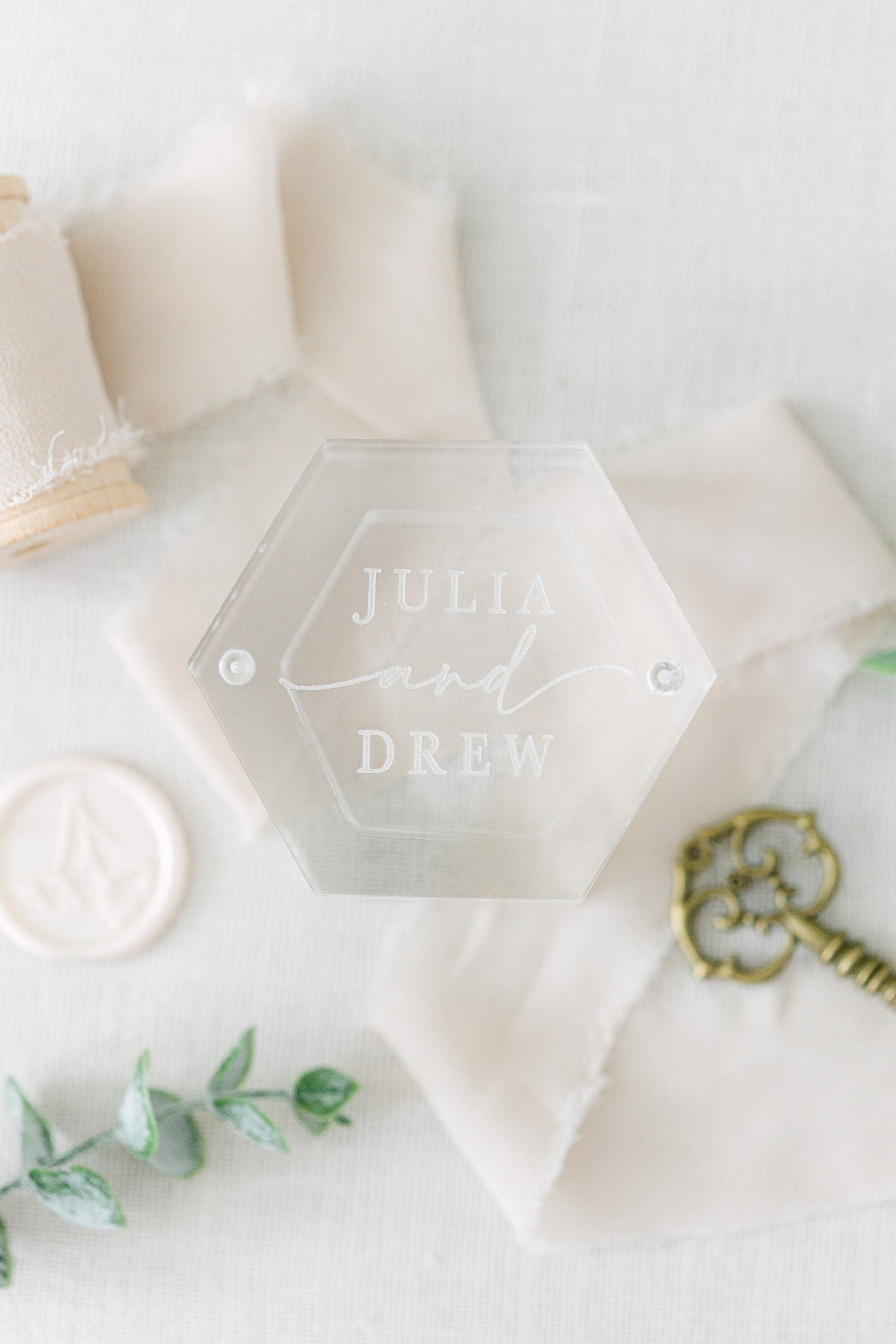 Engraved Acrylic Ring Box | Personalized Wedding Ring Box | Hexagon ...