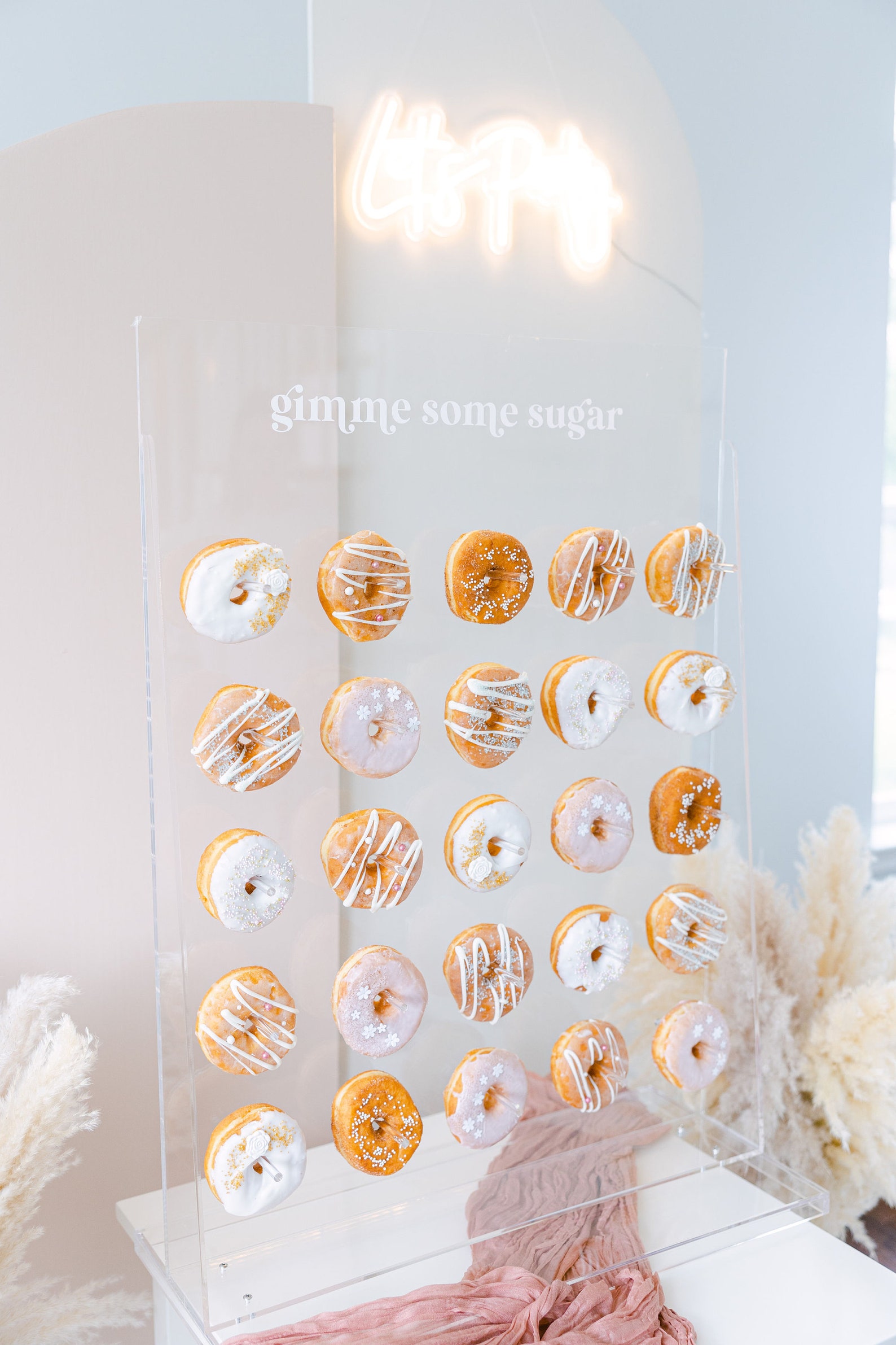 2 in 1 Champagne & Donut Wall | Custom Acrylic Champagne Wall | Custom ...