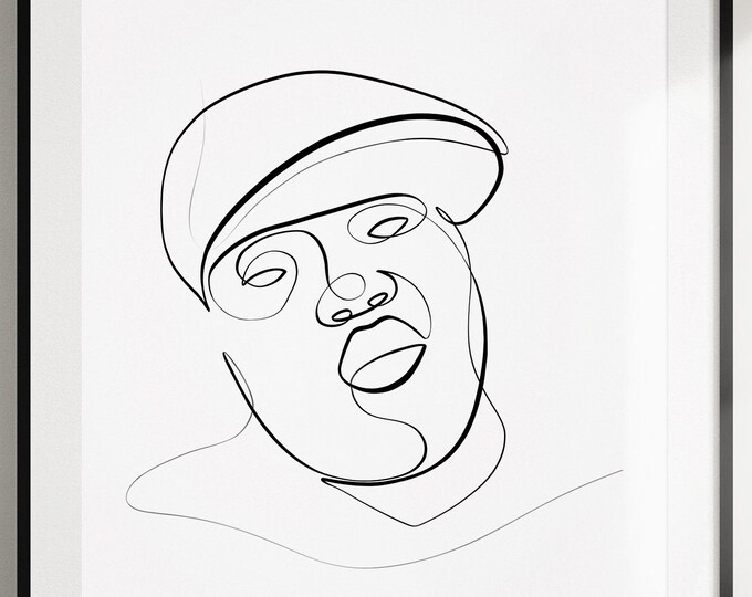 Notorious BIG Art, Biggie Smalls Print, Minimal Biggie Smalls Art ...