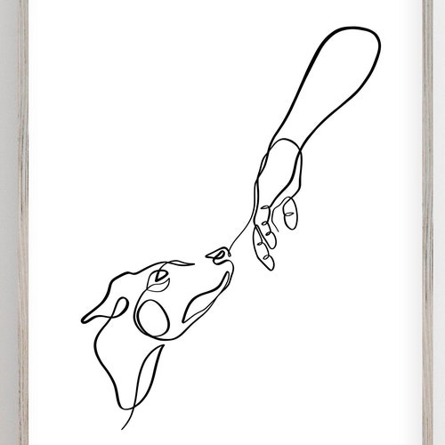 Rescue Dog Art Print One Line Dog Drawing Adopt Don't | Etsy Rescue Dog Art Print One Line Dog Drawing Adopt Don't | Etsy