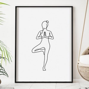 Yoga Print, Abstract Yoga Art, Line Art, Yoga Gift Ideas, Yoga Poses ...