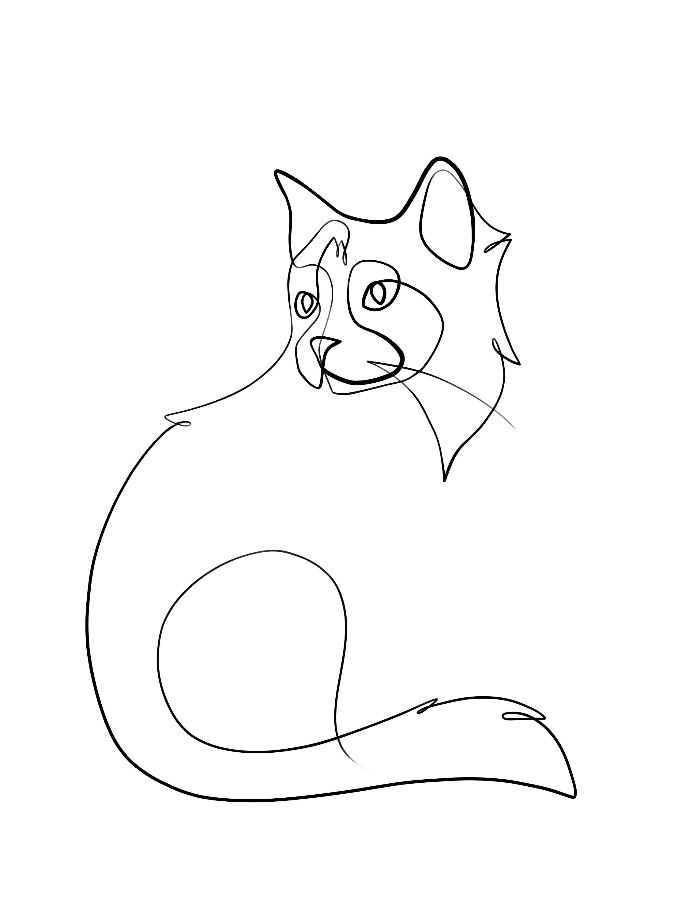 Custom Cat Portrait One Line Drawing Minimal Cat Line Art Etsy