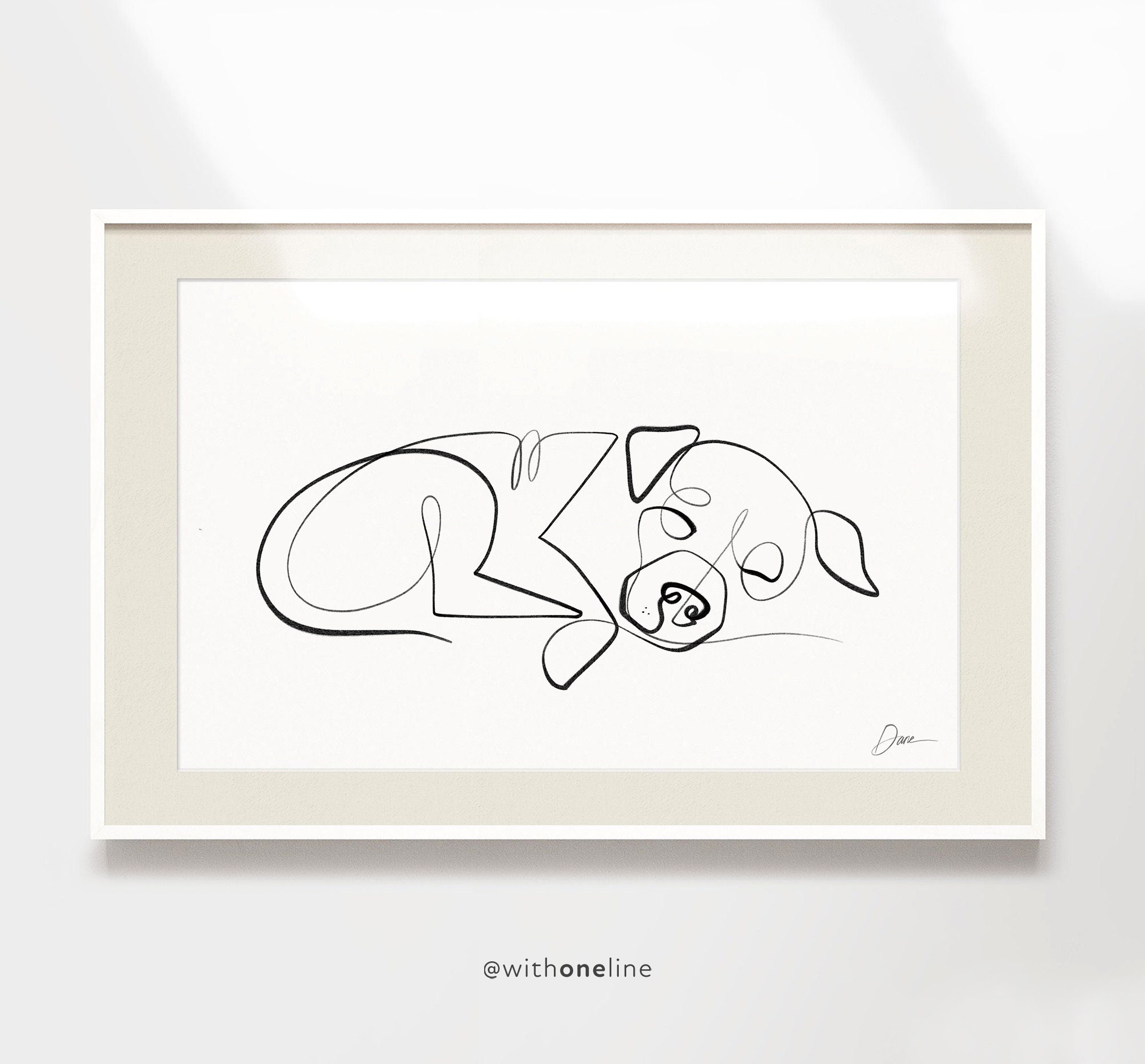 PITBULL DOG Wall Art Decor Pittie One Line Dog Drawing Pit - Etsy