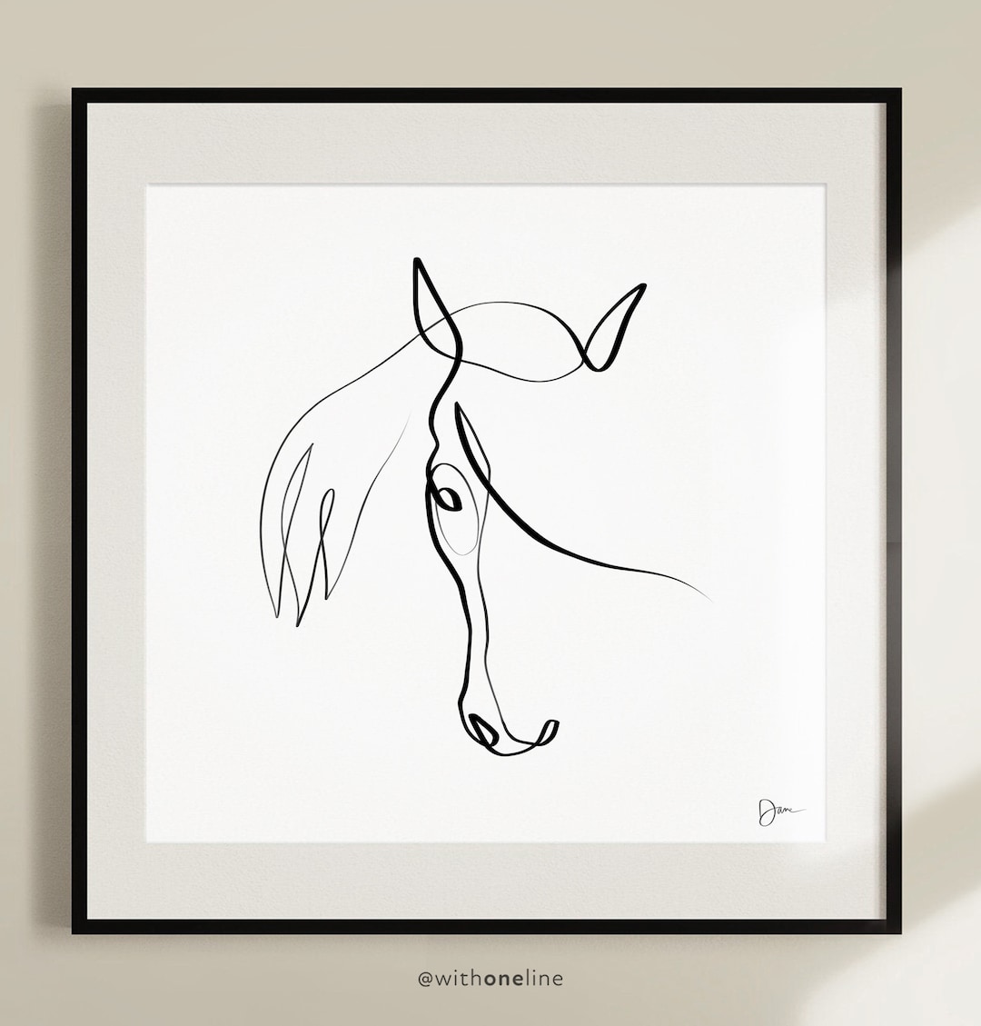 Equestrian Horse Gift Ideas, Horse Portrait Equine Gift, Abstract Horse ...