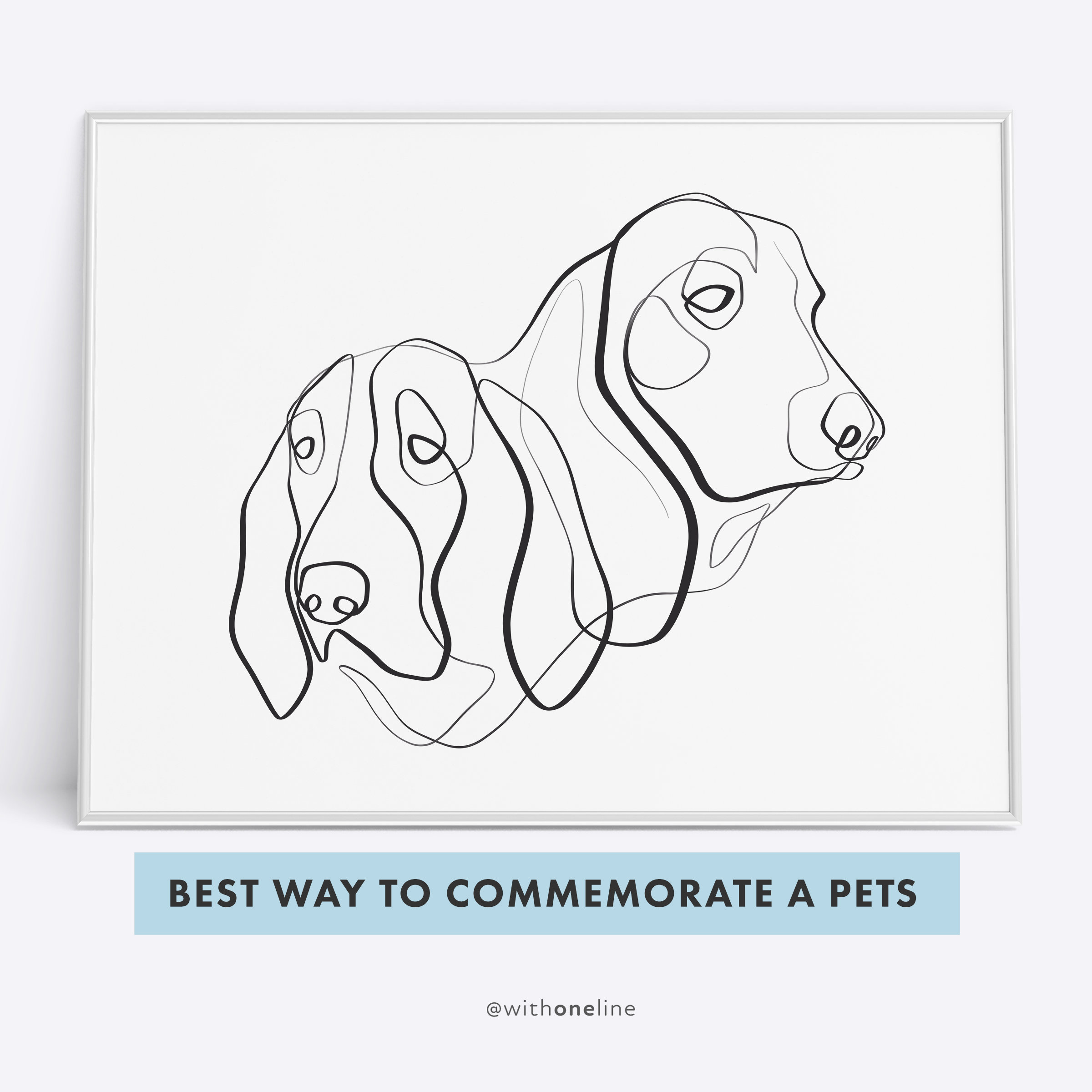 Pet Portrait Line Art Digital Custom Dog Portrait Dog Lover | Etsy