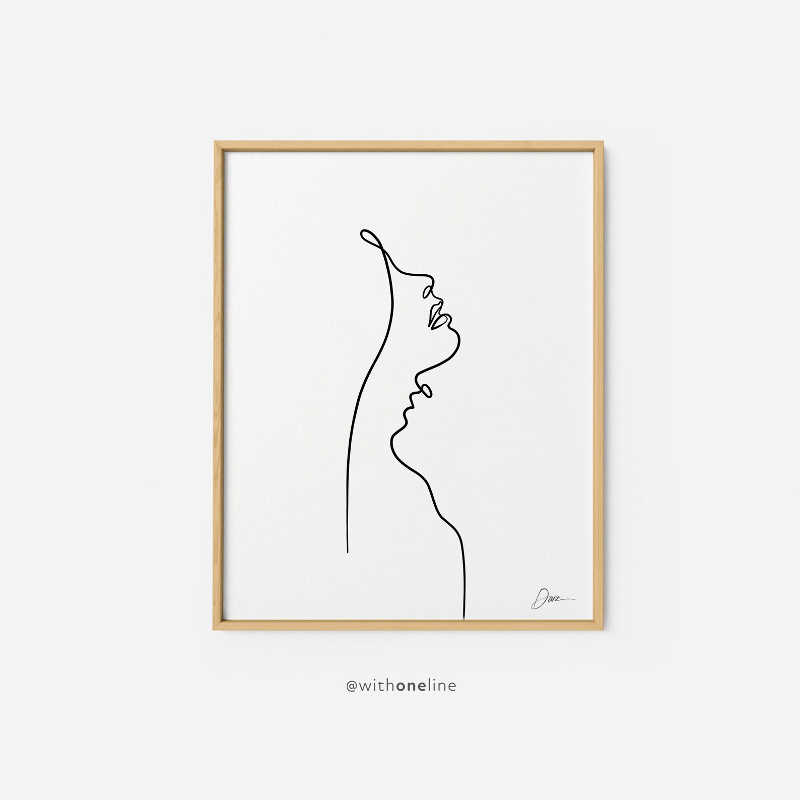 Couple Kissing Line Art Print: Abstract Romantic Home Decor (digital ...