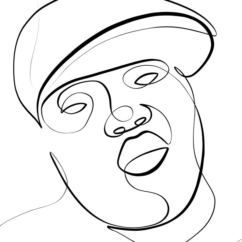Biggie Smalls Drawing Sketch Coloring Page