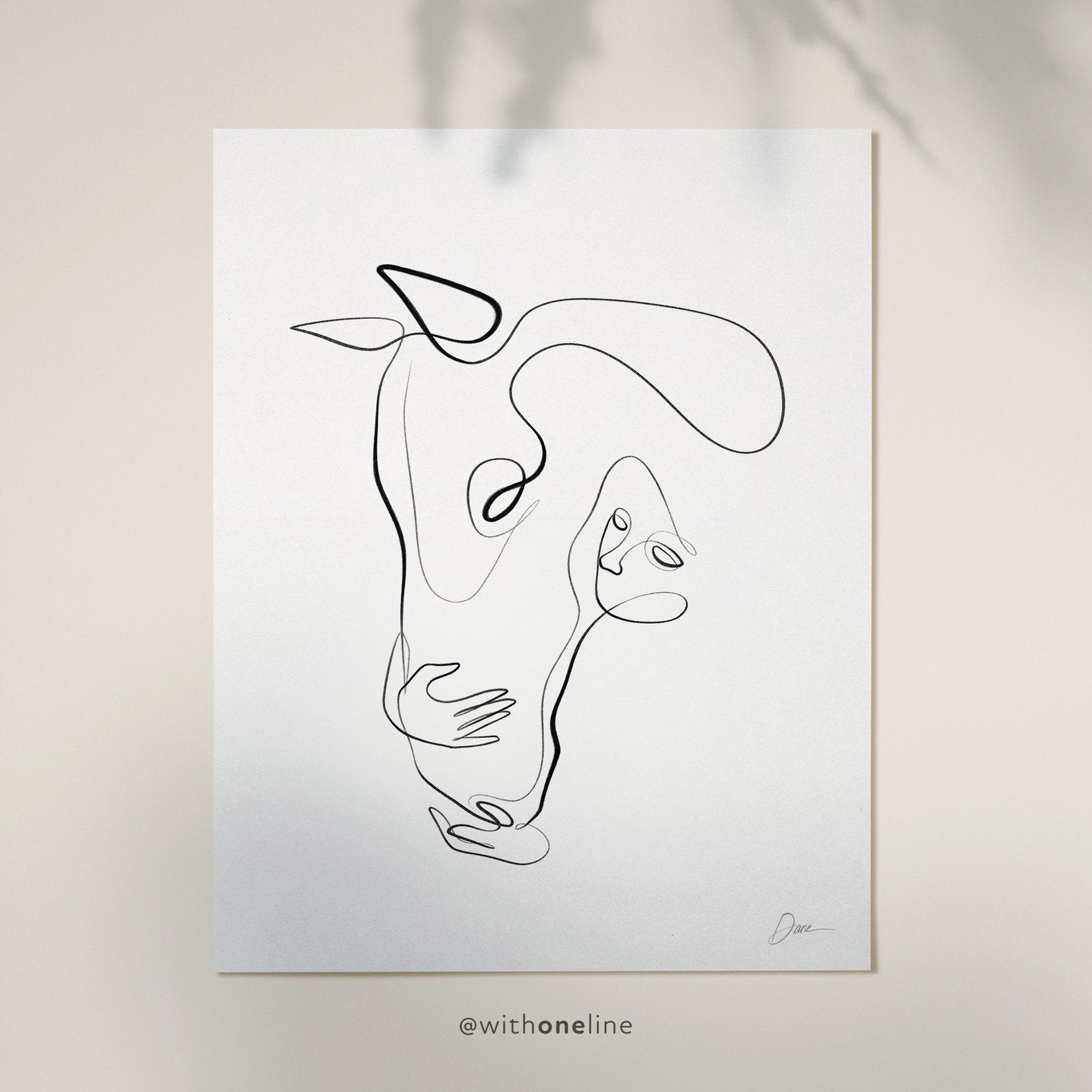 Abstract Horse Print Vintage Line Drawing Minimalist Art | Etsy