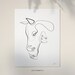 Abstract Horse Print Vintage Line Drawing Minimalist Art - Etsy