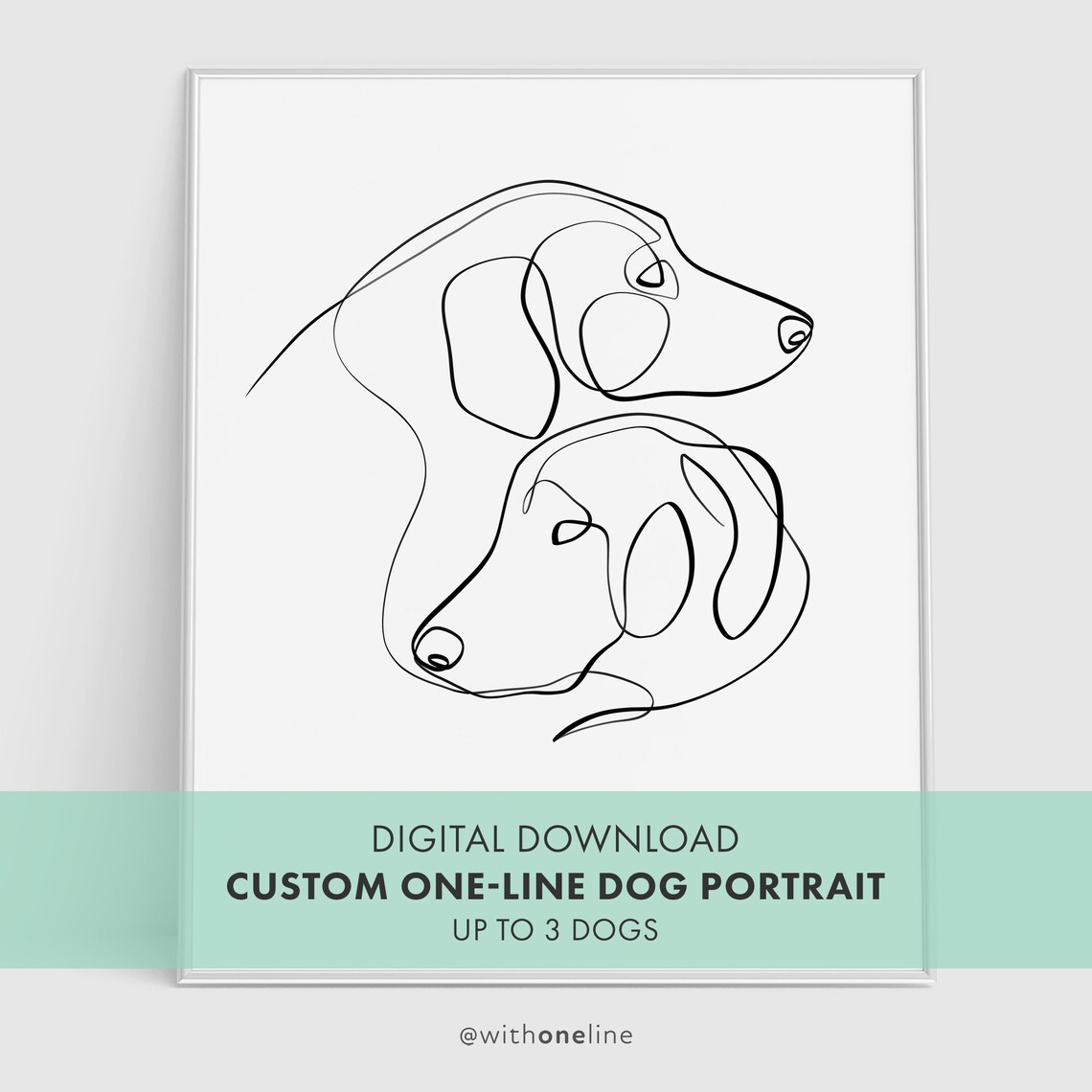 Pet Portrait Line Art Digital Custom Dog Portrait Dog Lover | Etsy