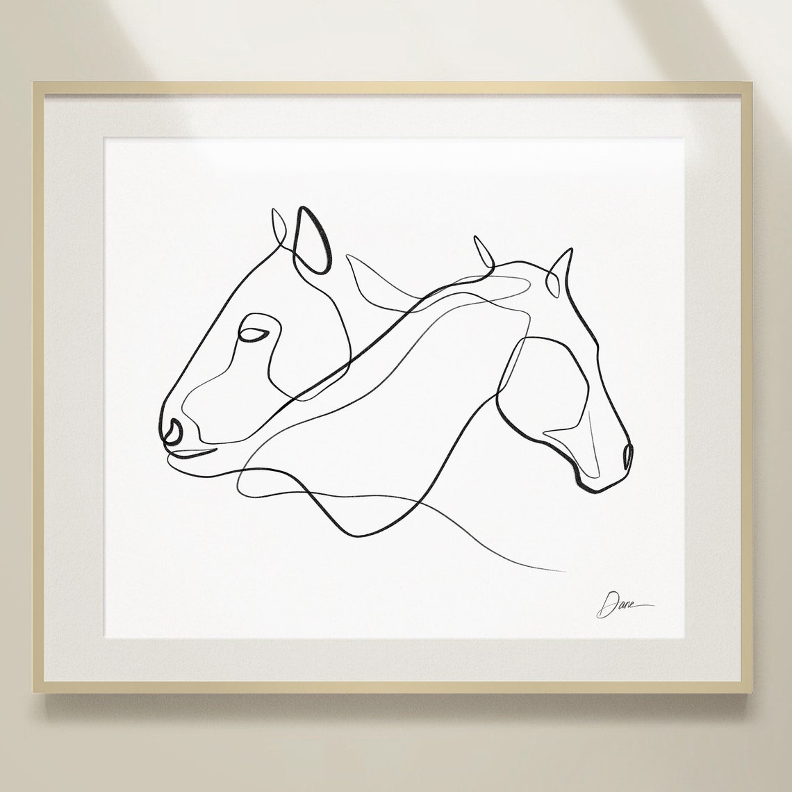 Horse One Line Drawing Art Print Horse Wall Decor Horse - Etsy