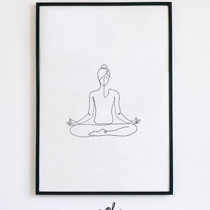 Yoga Print, Printable Line Art, Yoga Abstract Art, Yoga Gift Ideas ...