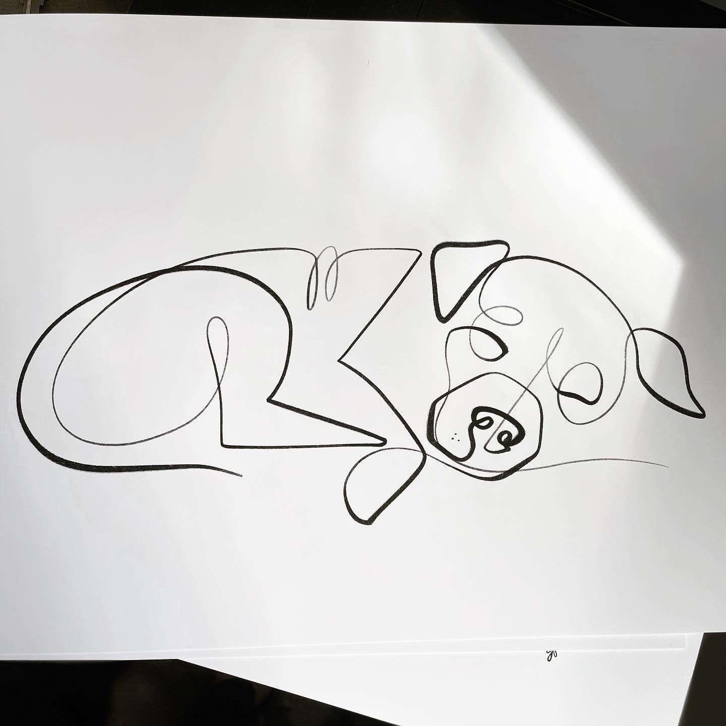 PITBULL DOG Wall Art Decor Pittie One Line Dog Drawing Pit - Etsy